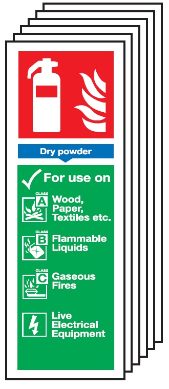 DRY POWDER FIRE EXTINGUISHER SIGN (PK/6)