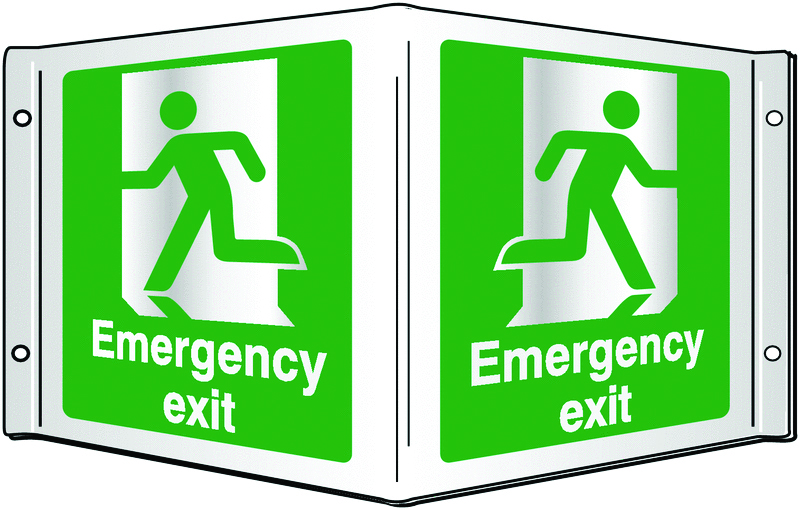 EMERGENCY EXIT PROJECTING 3D SIGN