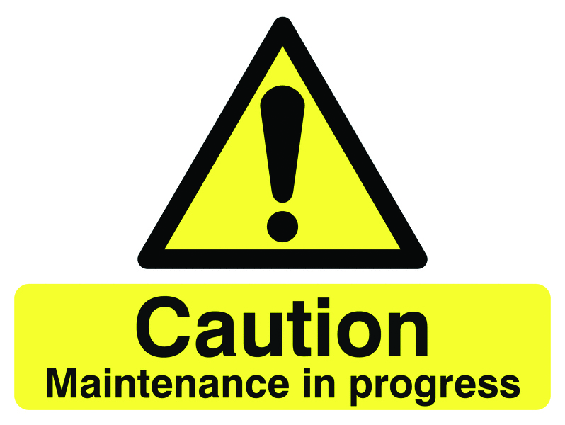 CAUTION MAINTENANCE IN PROGRESS - STANCHION SIGN