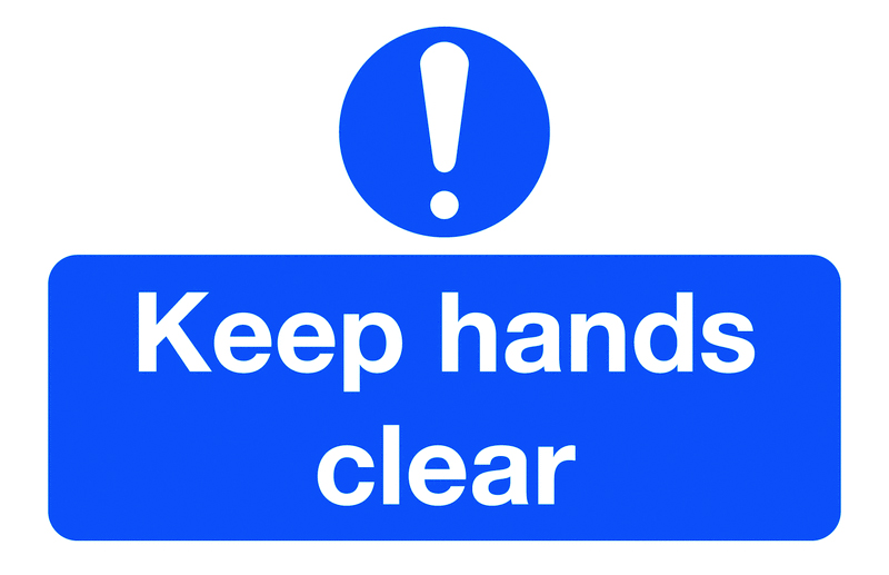 KEEP HANDS CLEAR - LABELS (PK/6)