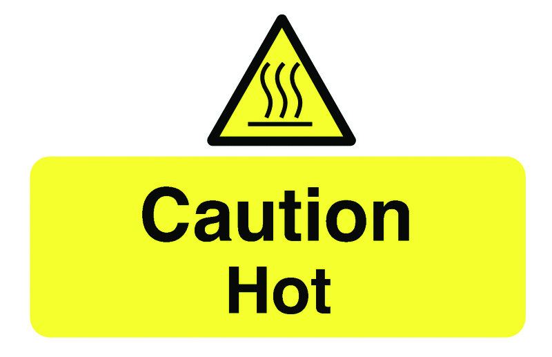 CAUTION HOT - LABELS (PK/6)