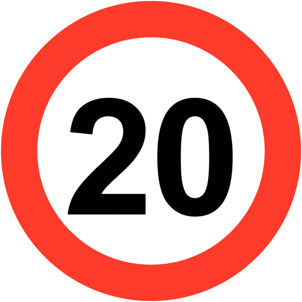 20MPH CLASS 1 REFLECTIVE TRAFFIC SIGN