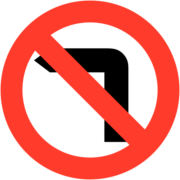 NO LEFT TURN CLASS 1 REFLECTIVE TRAFFIC SIGN