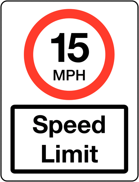 15MPH SPEED LIMIT CLASS 1 REFLECTIVE TRAFFIC SIGN