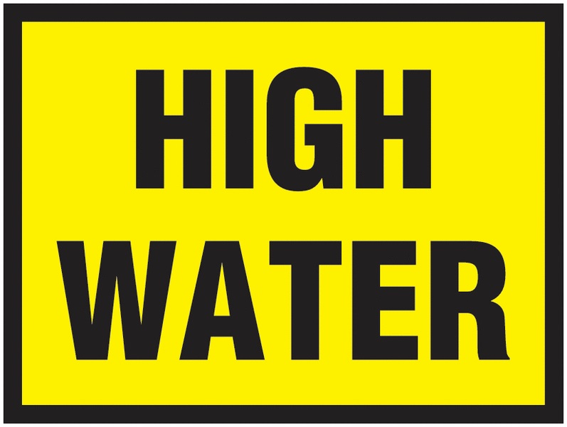 HIGH WATER STANCHION SIGN - STANCHION SIGN