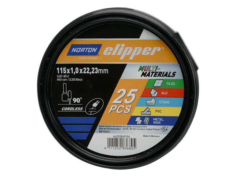 CLIPPER MULTI-PURPOSE DISC 115MM TUB OF 25