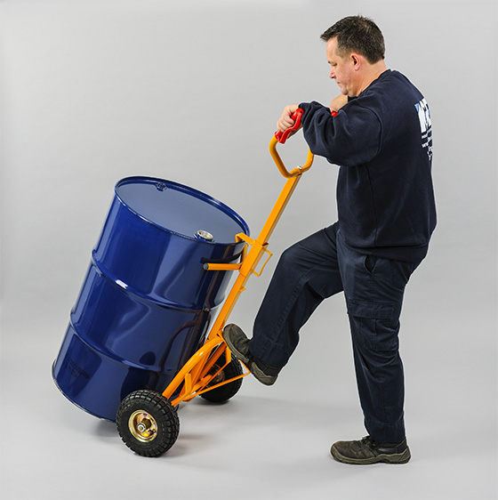 2-WHEEL DRUM TROLLEY WITH PNEUMATIC WHEELS