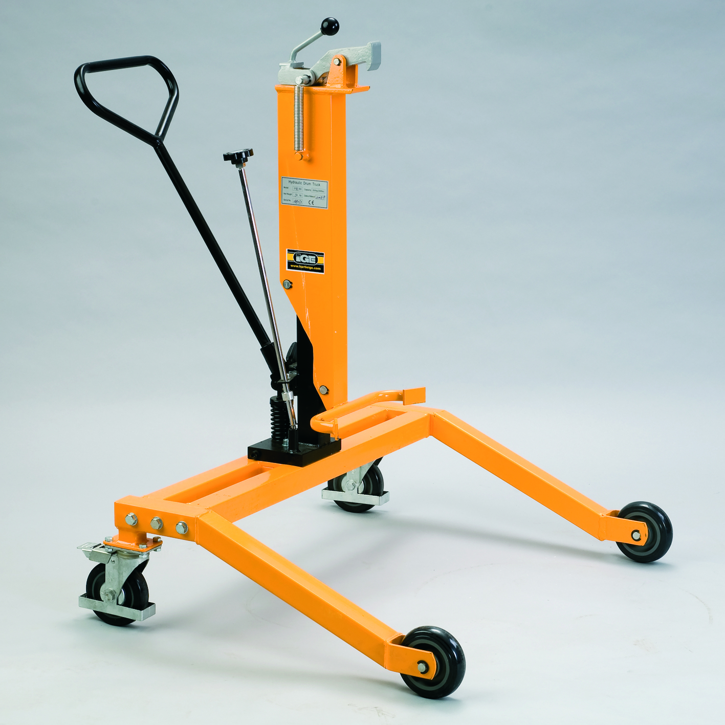 STANDARD FOOT OPERATED HYDRAULIC LIFT DRUM TROLLEY FOR PALLET LOADING
