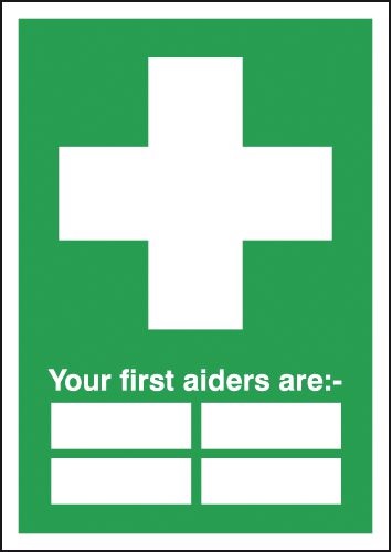 YOUR FIRST AIDERS ARE (WITH SPACES)