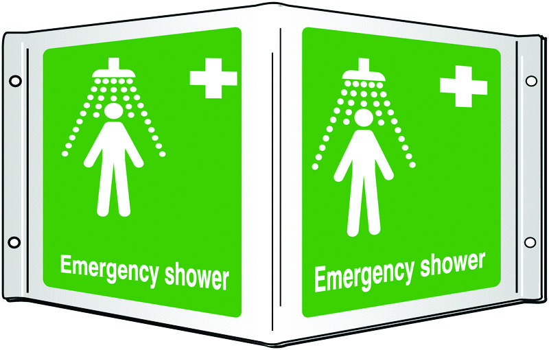 EMERGENCY SHOWER PROJECTING 3D SIGN