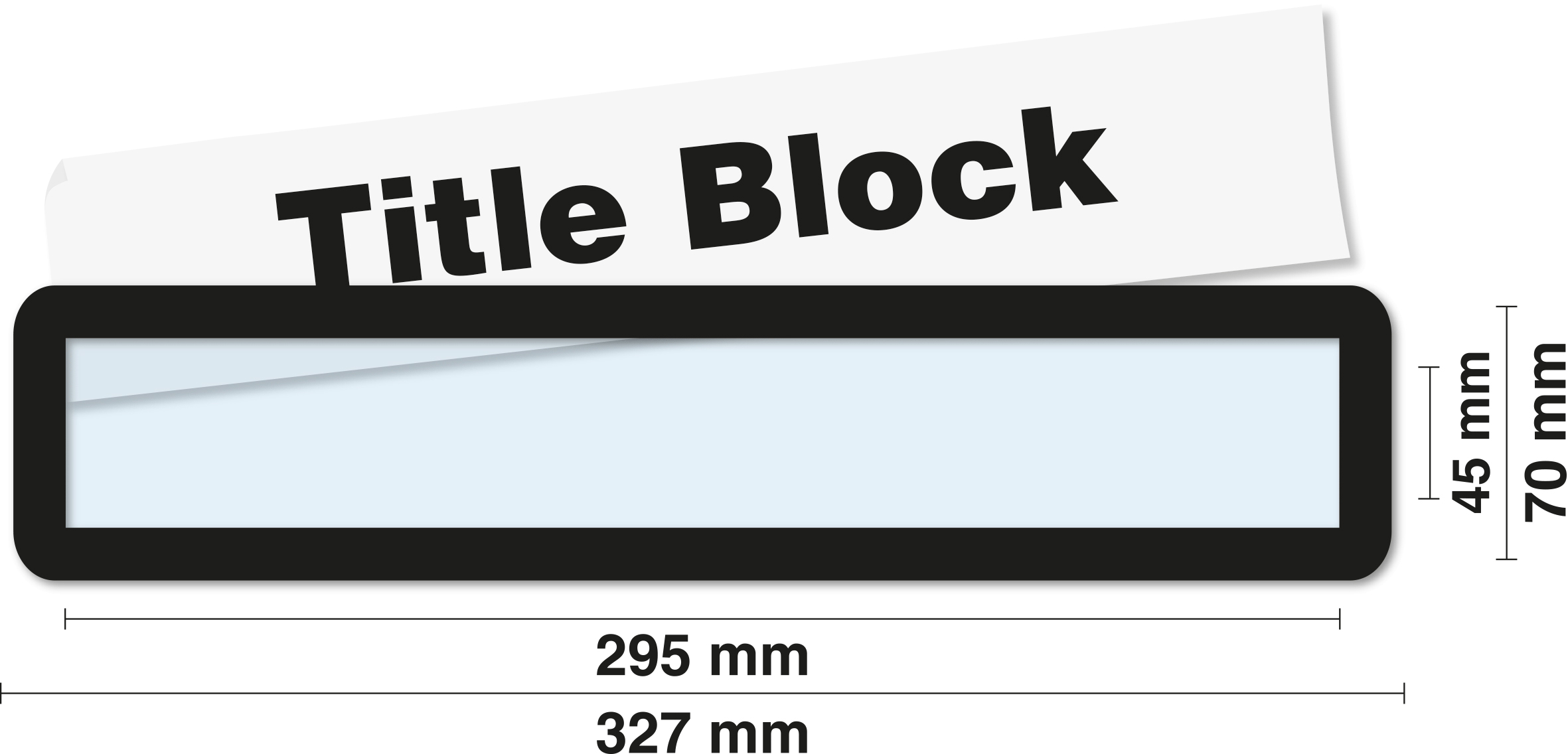 FRAMES4DOCS TITLE BLOCK - MAGNETIC - BLACK - PACK OF 10