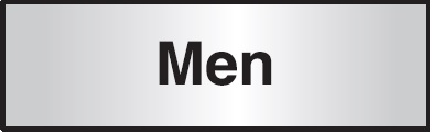 MEN ARCHITECTURAL DOOR SIGN LEFT ALIGNED