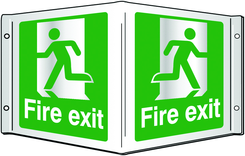 FIRE EXIT PROJECTING 3D SIGN