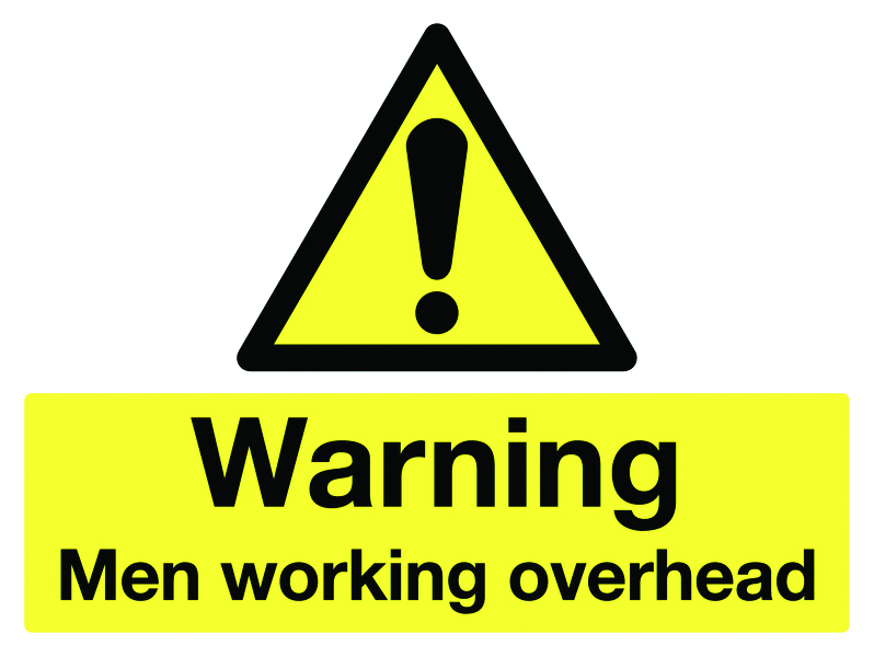 WARNING MEN WORKING OVERHEAD - STANCHION SIGN