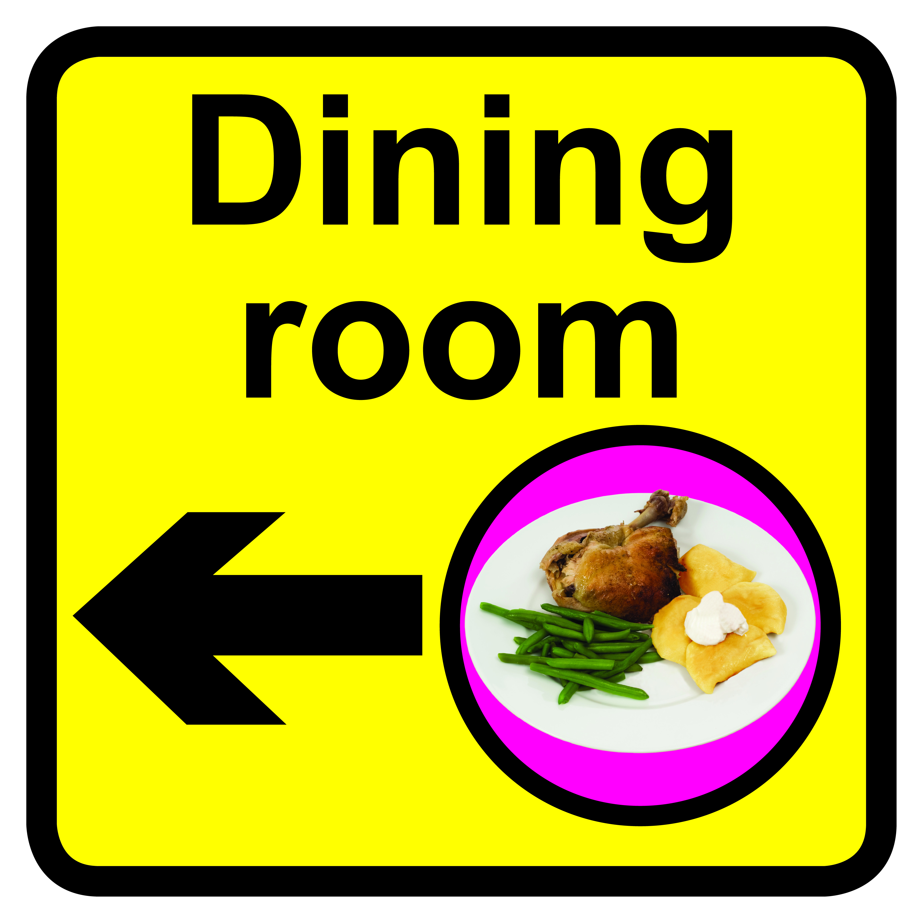 DINING ROOM DEMENTIA SIGN ARROW LEFT