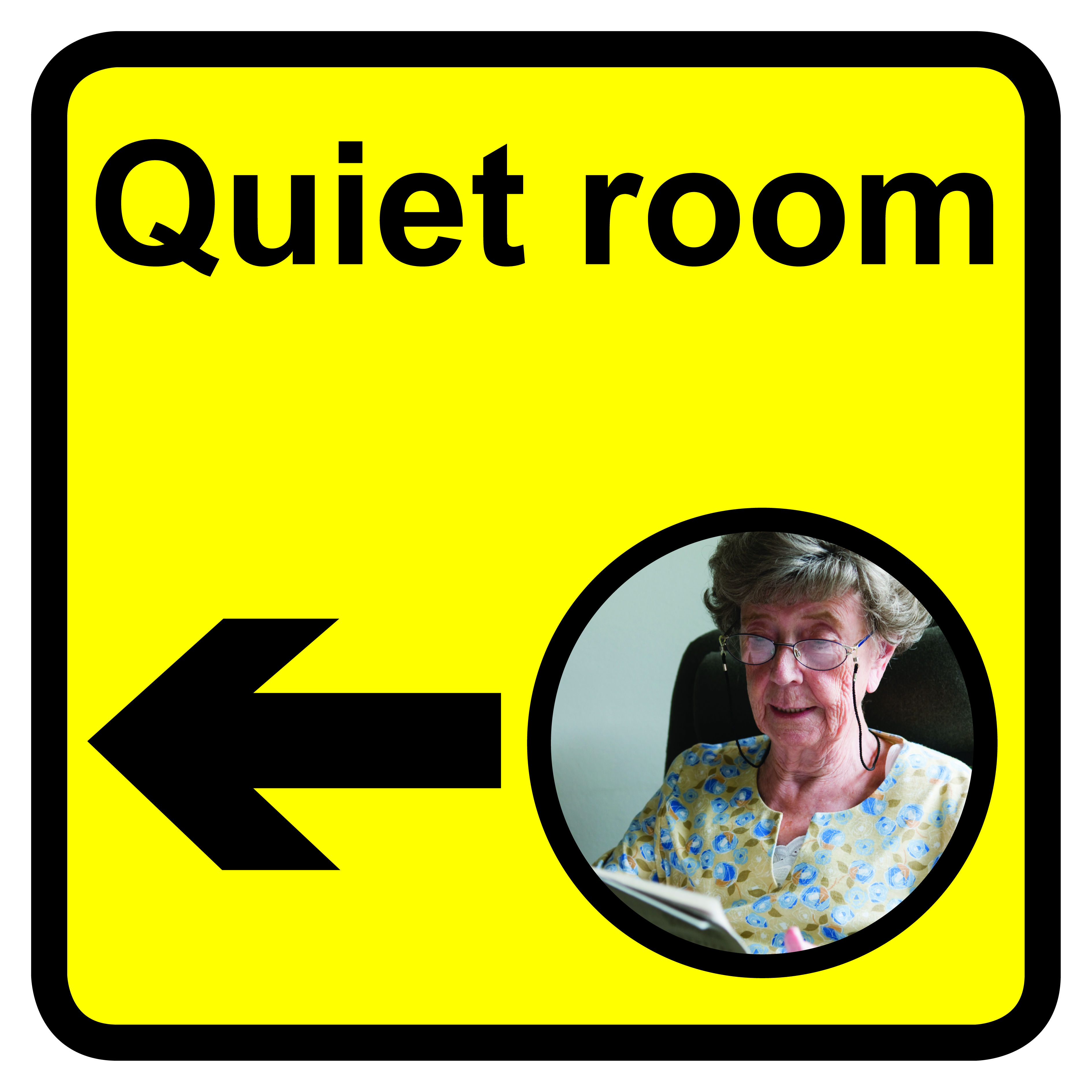 QUIET ROOM DEMENTIA SIGN ARROW LEFT