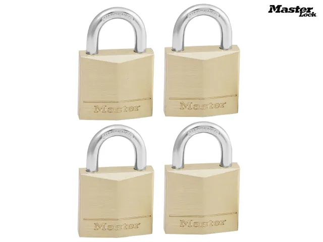 SOLID BRASS PADLOCKS DOUBLE LEVER 30MM (X4)