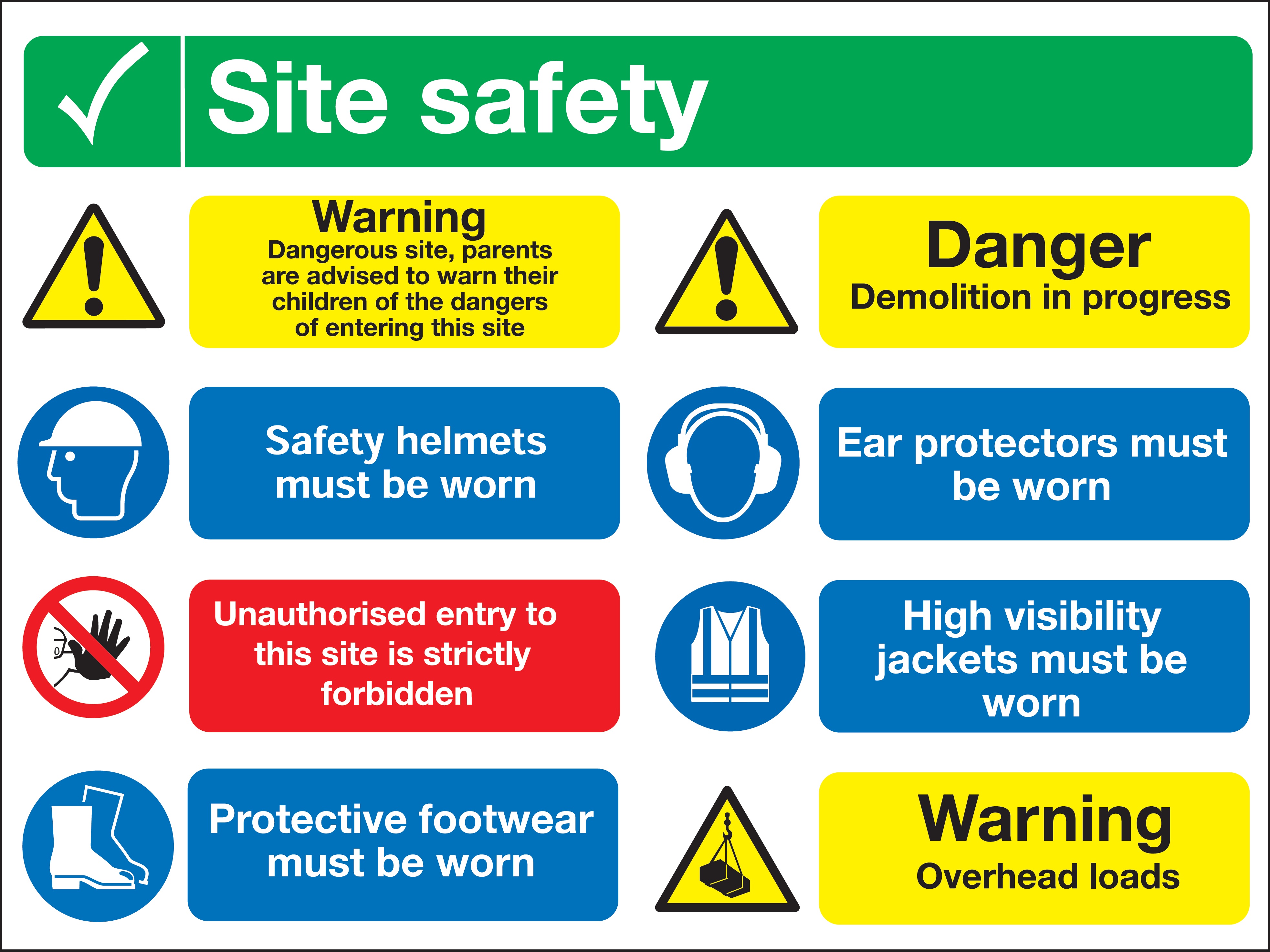 SITE SAFETY DANGEROUS SITE PERSONAL PROTECTIVE EQUIPMENT SITE SAFETY BOARD