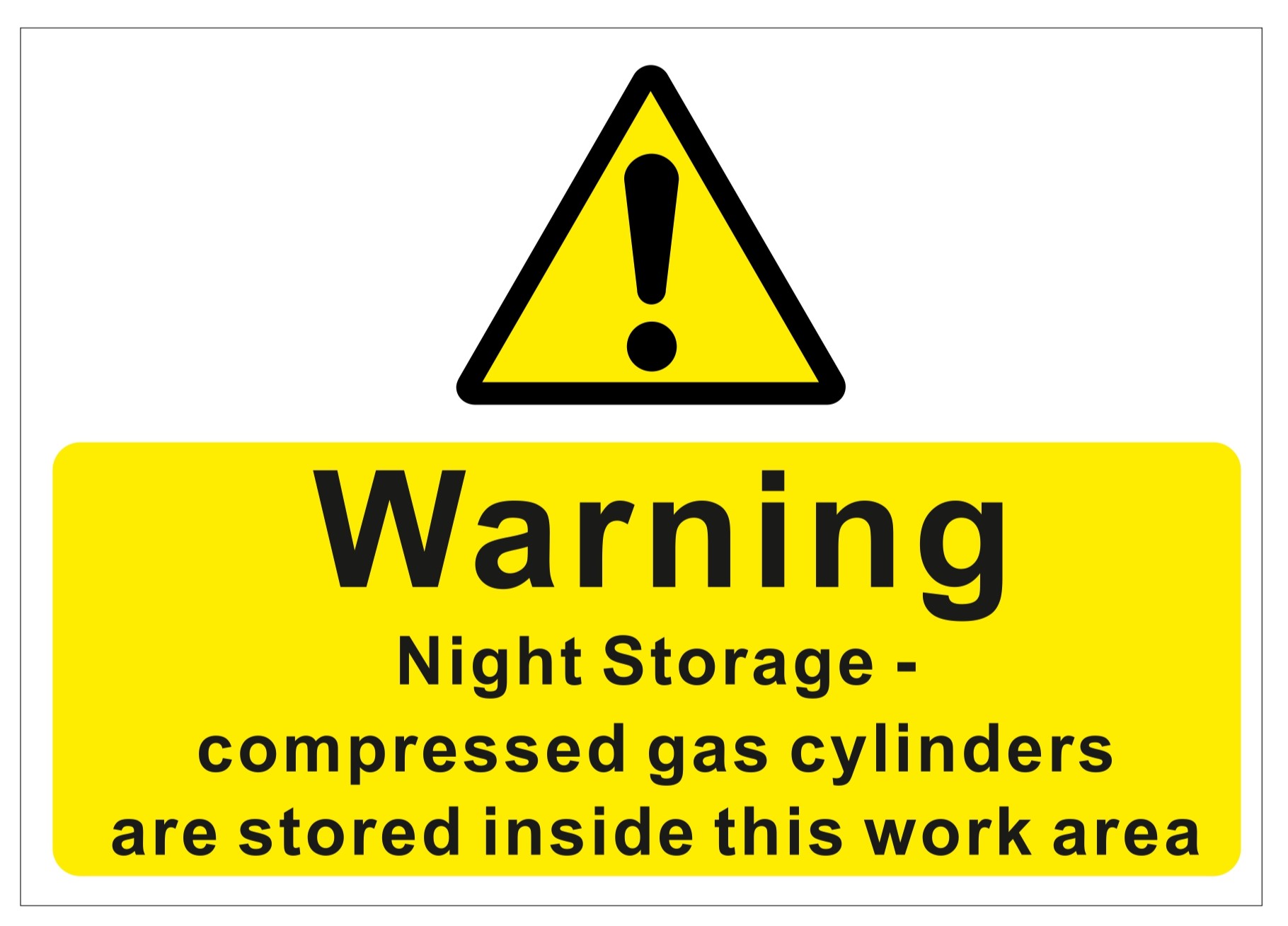 PVC GAS CYLINDER NIGHT STORAGE SIGN - 210X297MM
