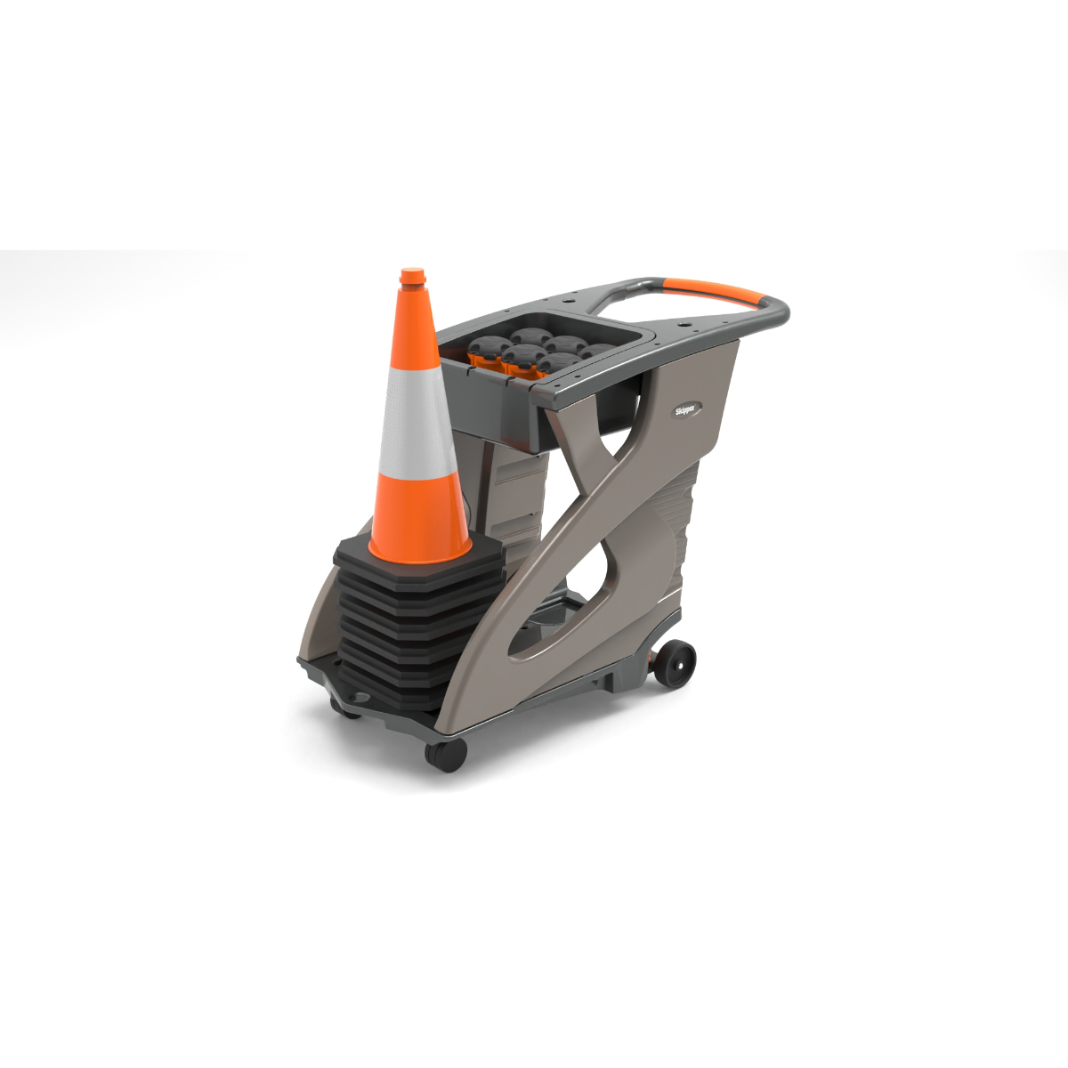 FULLY LOADED 75CM STANDARD TRAFFIC CONE UNICART TROLLEY