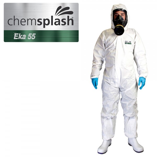 CHEMSPLASH ECO HOODED COVERALL WHITE BX/25