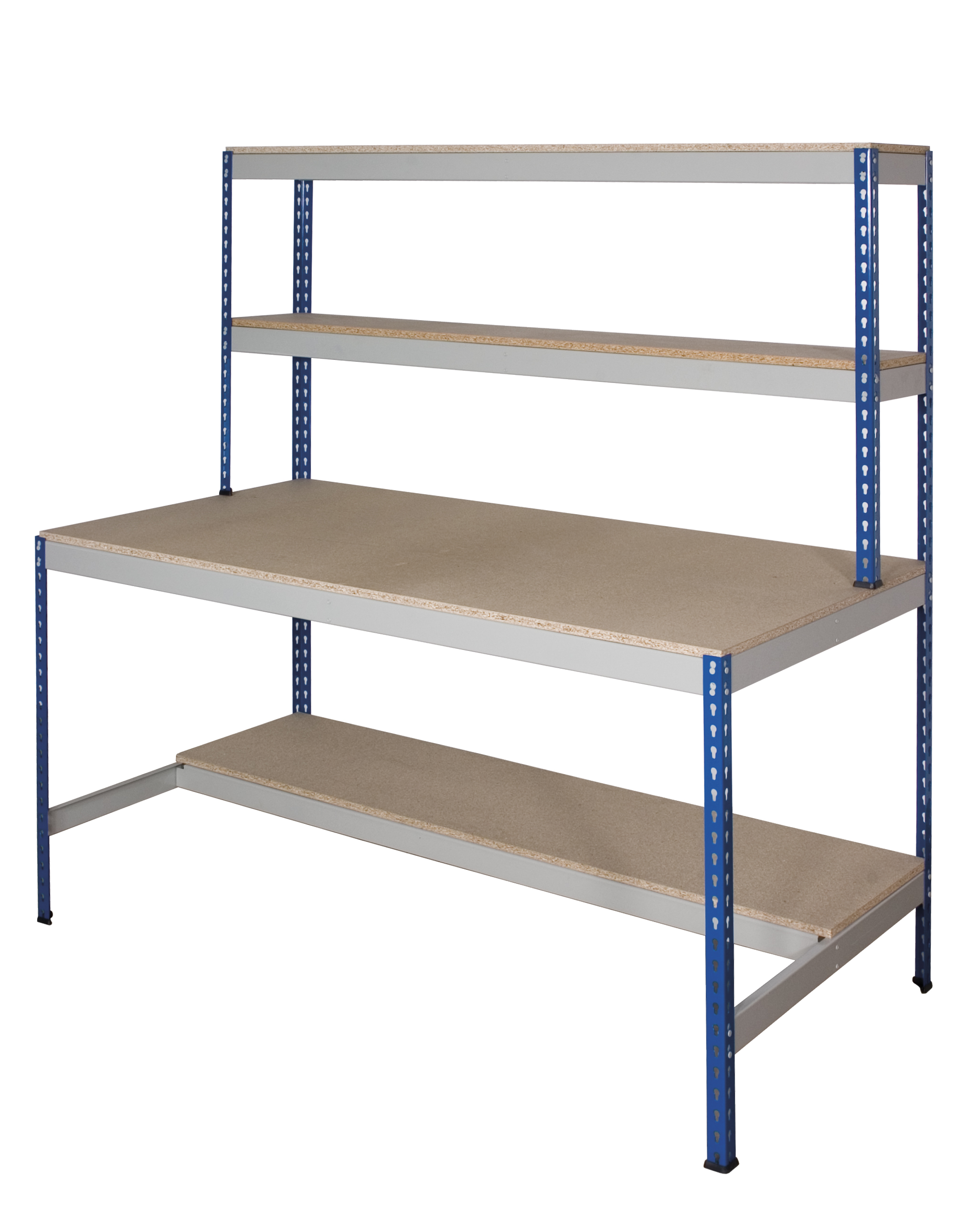 RIVET WORKSTATIONS C/W HALF DEPTH UNDERSHELF & 2 UPPER SHELVES