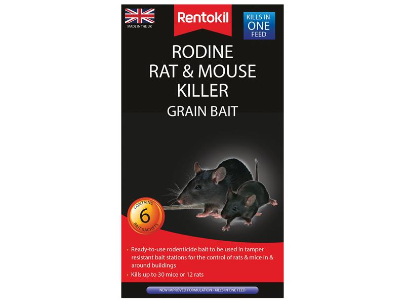 RENTOKIL RODINE MOUSE & RAT KILLER GRAIN BAIT 6