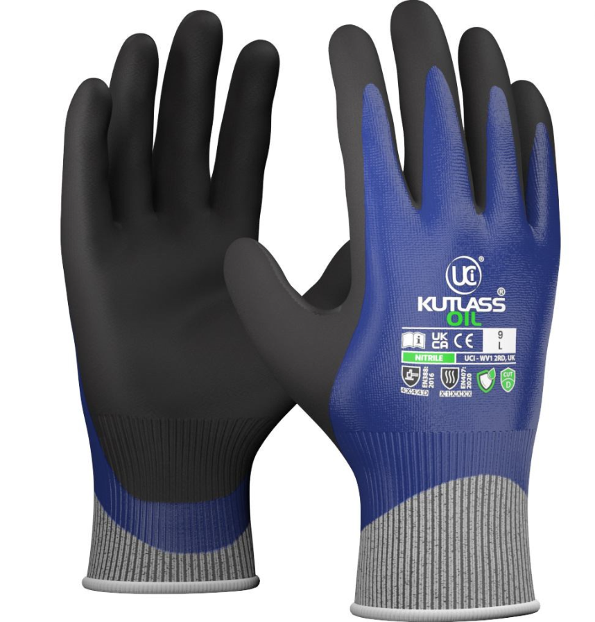 AQUATEK-DELTA CUT LEVEL D DUAL LATEX COATED GLOVE-GREEN