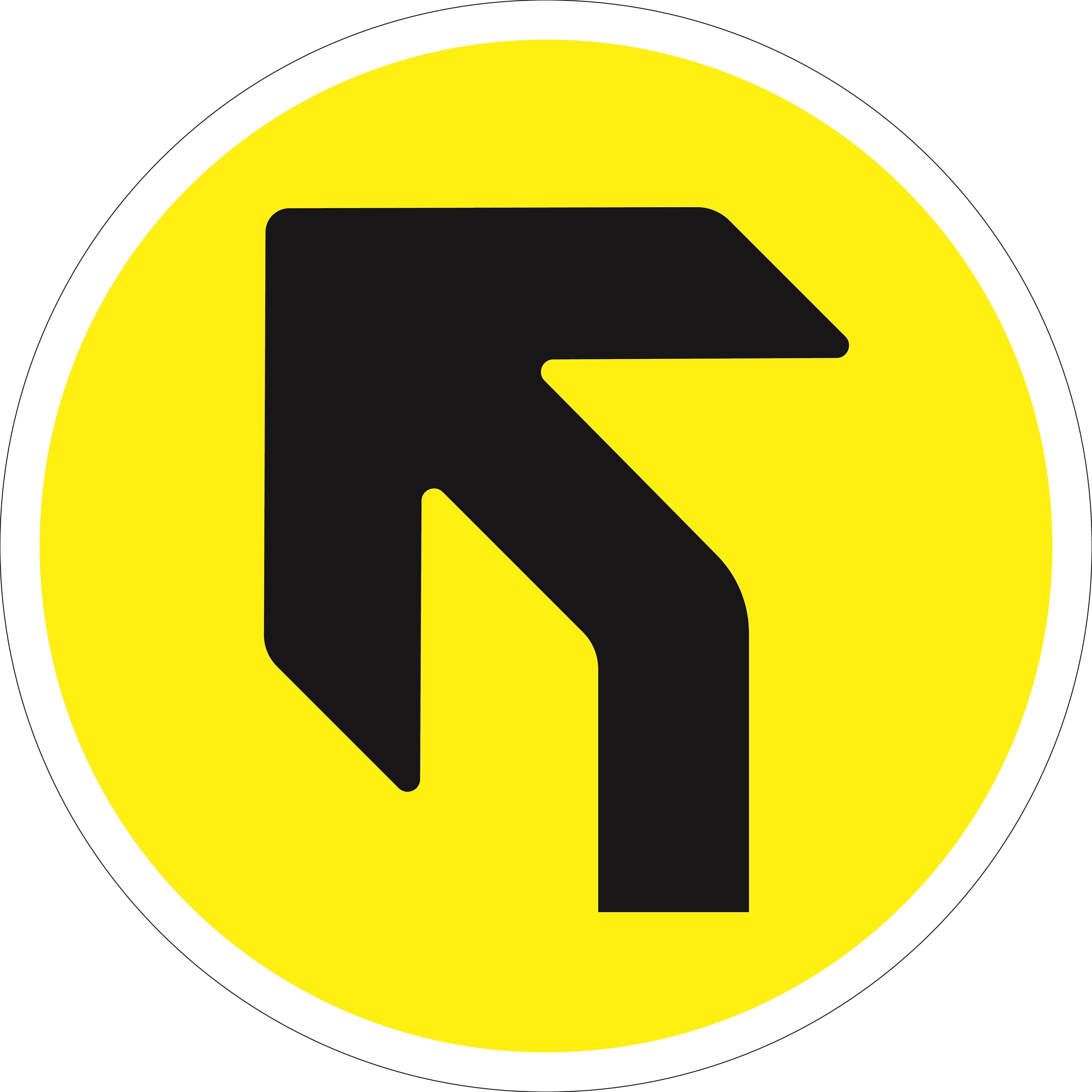 LEFT ARROW YELLOW/BLACK ANTI-SLIP FLOOR SIGN
