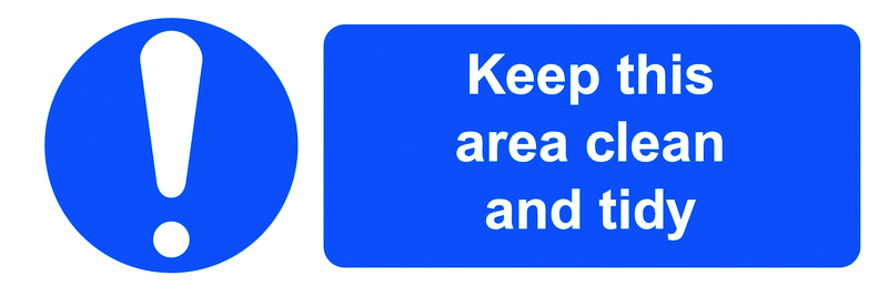 KEEP THIS AREA CLEAN AND TIDY - LABELS (PK/6)