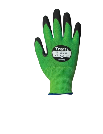 TRAFFI TG5070 X-DURA THERMAL LATEX CUT LEVEL D SAFETY GLOVE-GREEN