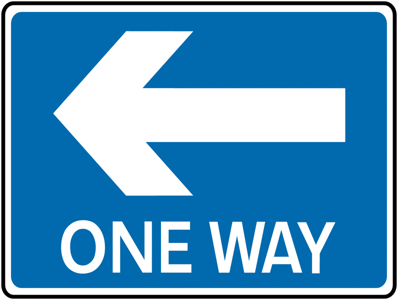 ONE WAY LEFT CLASS 1 REFLECTIVE TRAFFIC SIGN