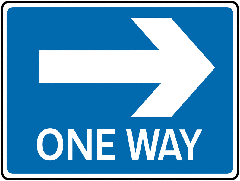 ONE WAY RIGHT CLASS 1 REFLECTIVE TRAFFIC SIGN
