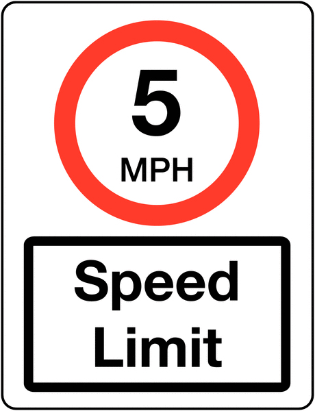 5MPH SPEED LIMIT CLASS 1 REFLECTIVE TRAFFIC SIGN