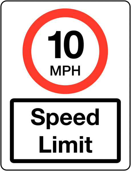 10MPH SPEED LIMIT CLASS 1 REFLECTIVE TRAFFIC SIGN