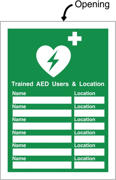 TRAINED AED INSERT SIGN