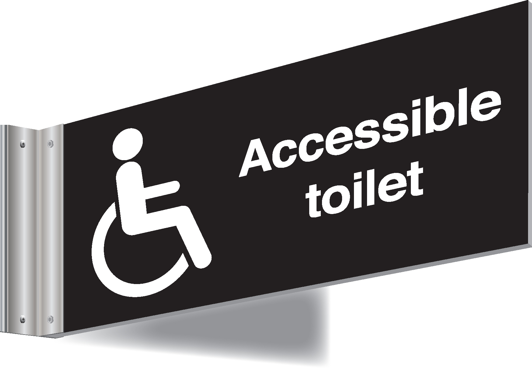 ACCESSIBLE TOILET DOUBLE-SIDED WASHROOM SIGN
