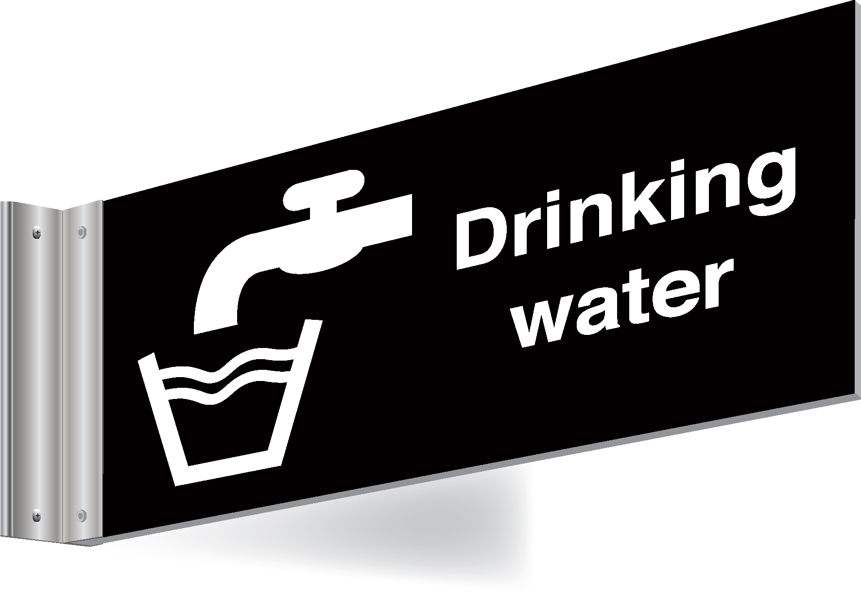 DRINKING WATER DOUBLE-SIDED WASHROOM SIGN
