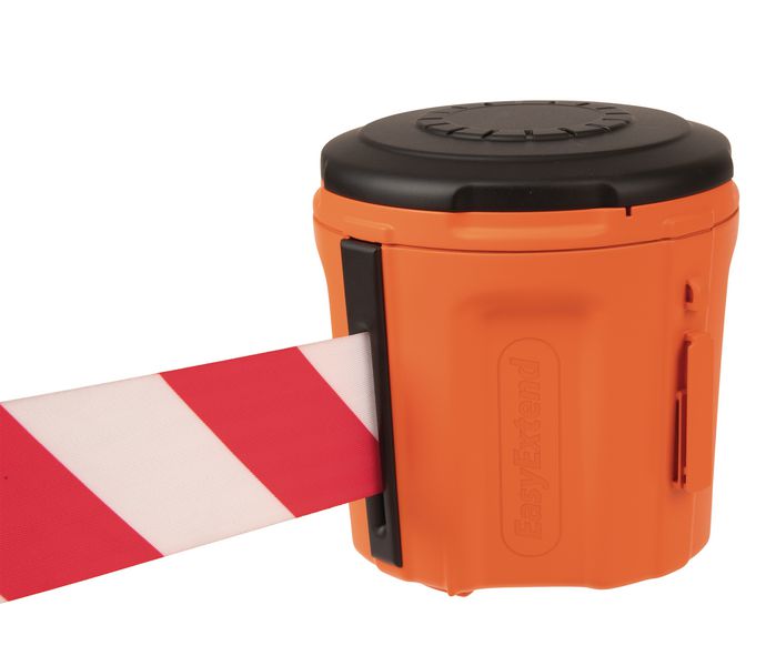 EASYEXTEND RETRACTABLE BARRIER HEAD UNIT WITH RED & WHITE TAPE