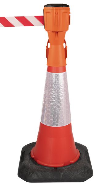 EASYEXTEND RETRACTABLE BARRIER HEAD & CONE ADAPTOR KIT WITH RED & WHITE ...